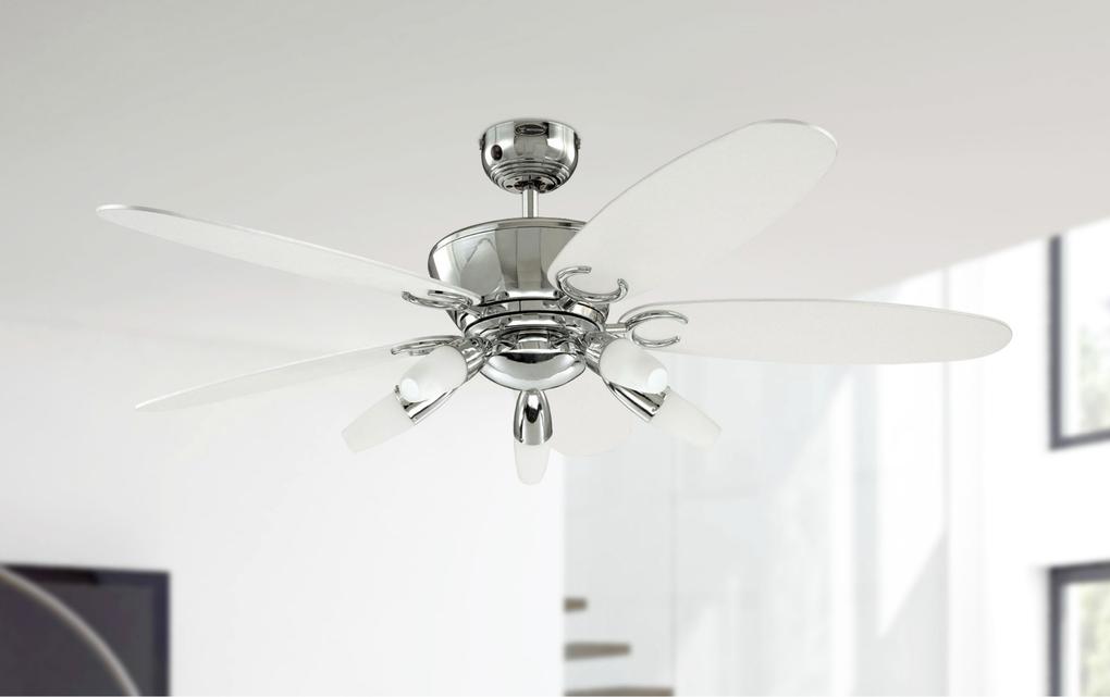 132 cm Westinghouse Arius ceiling fan in chrome with reversible blades ...